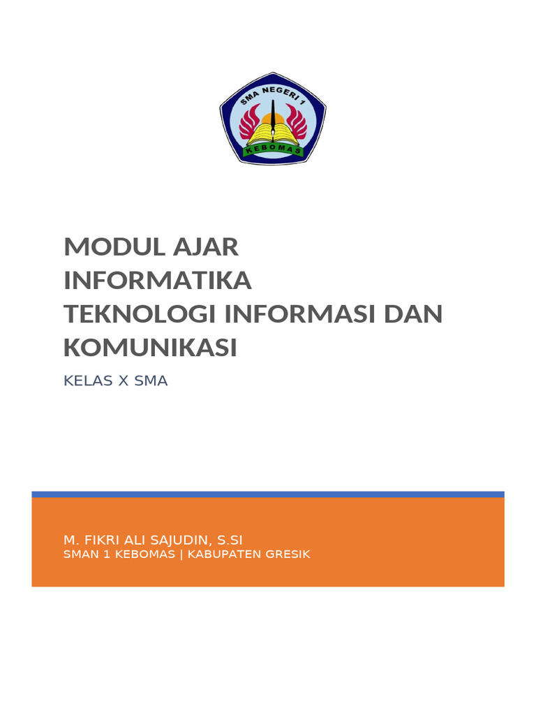 Modul Ajar Informatika Teknologi Informasi Dan Komunikasi: Kelas X Sma ...