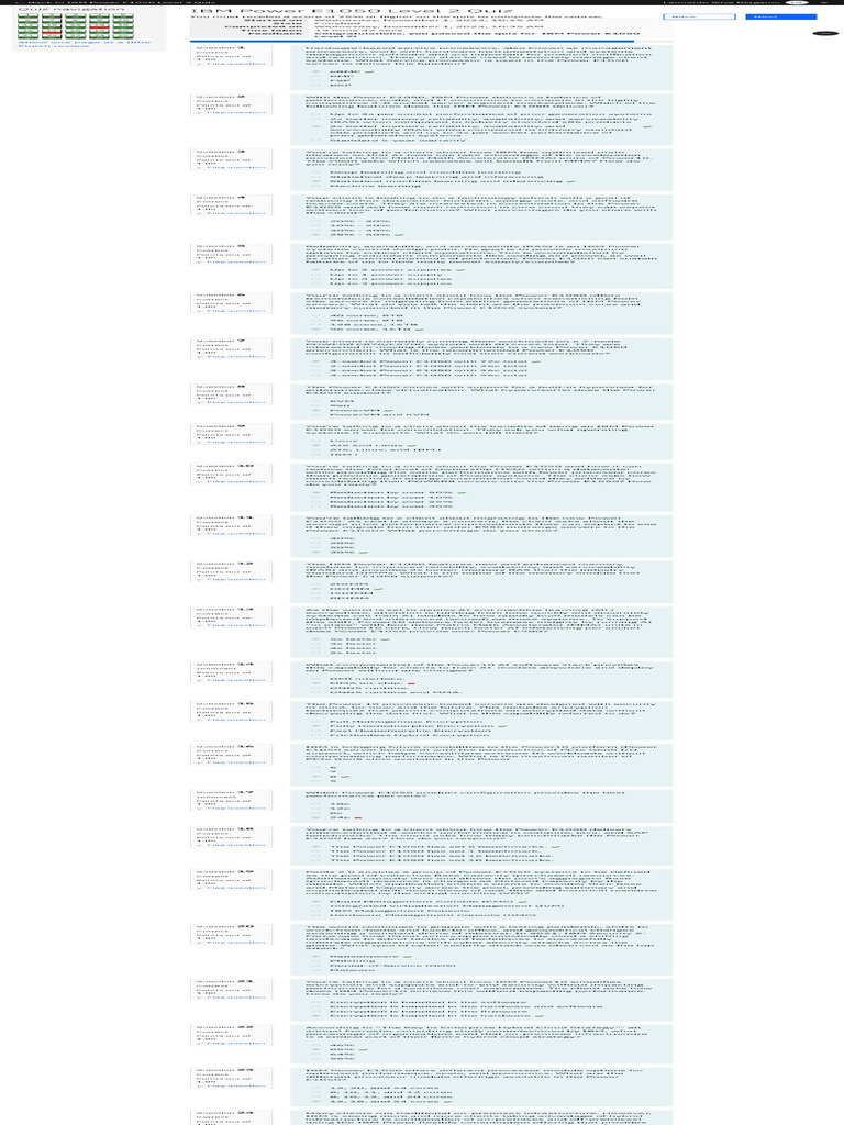 IBM Power E1050 Level 2 Quiz (Sales) | PDF