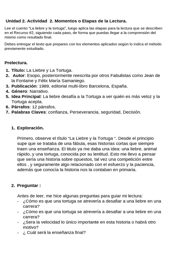 La liebre y la tortuga: lecciones de vida | PDF | liebre | Fábula