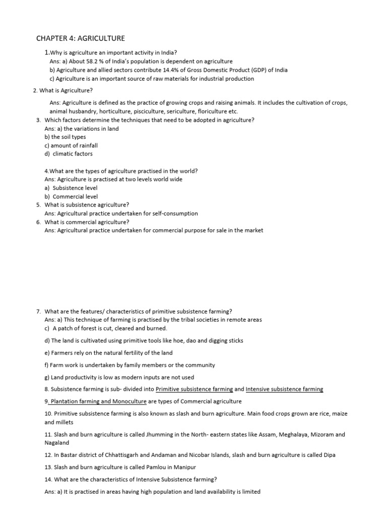 Chapter 4 Agriculture | PDF