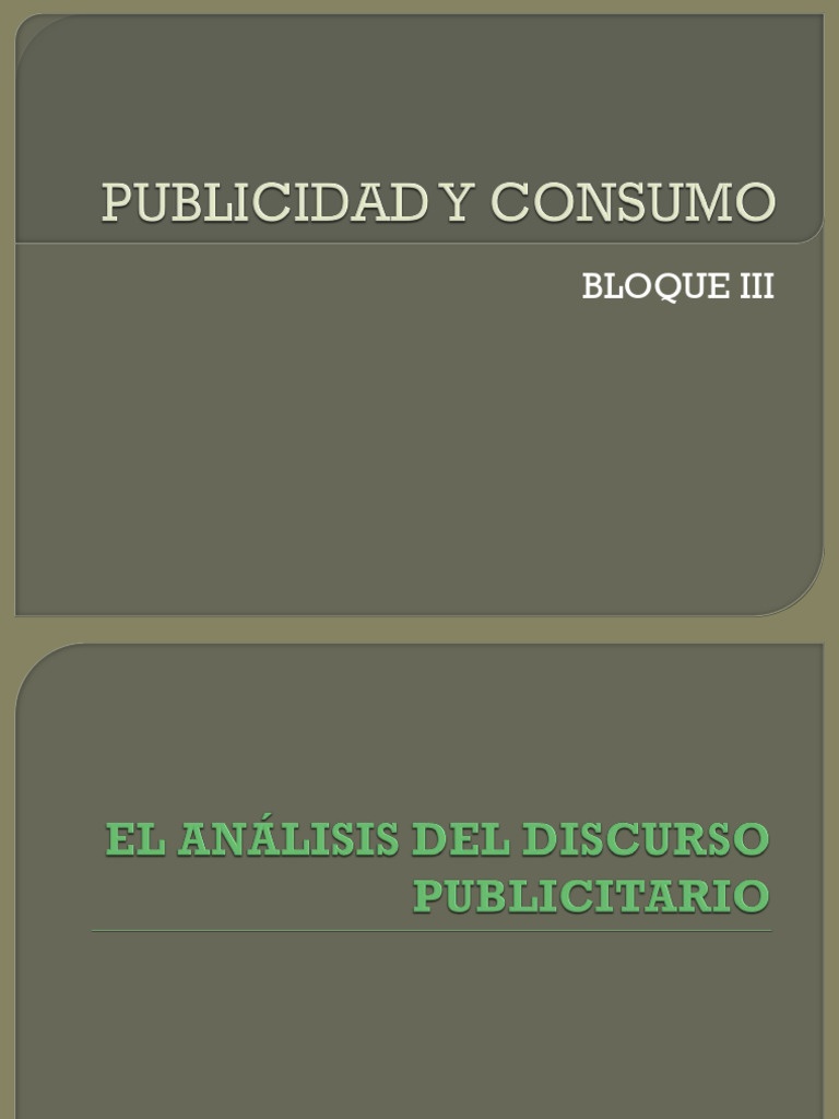 BLOQUE III. 1º Análisis Discurso Publicitario. | PDF