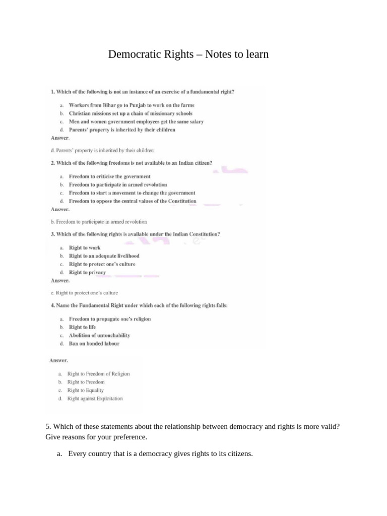 Democratic Rights | PDF