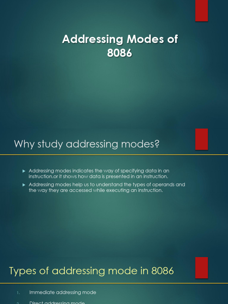 Addressing Modes of 8086 ModII | PDF