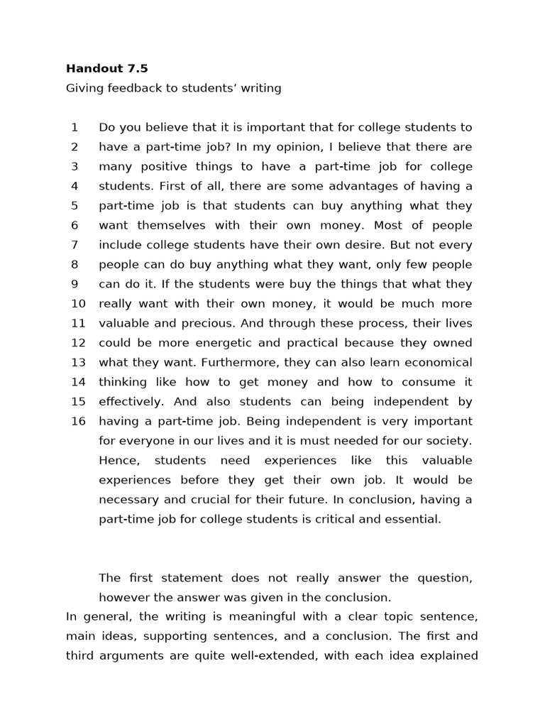 Handout 7.5 - Giving Feedback Practice | PDF