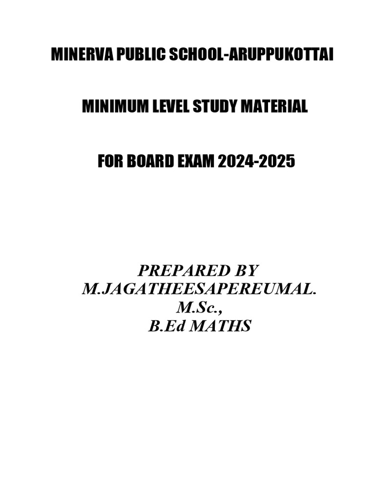 Maths Xii Study Material | PDF | Ordinary Differential Equation | Differential Equations