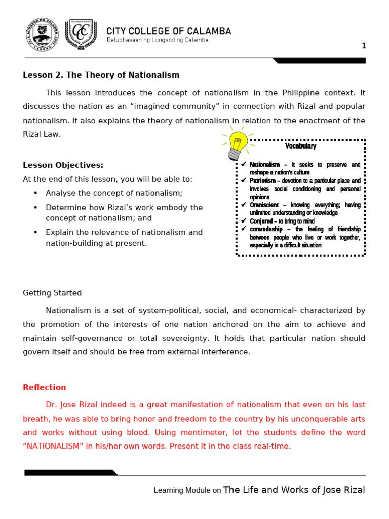 Lesson 2 and 3 Nationalism and 19th111 | PDF
