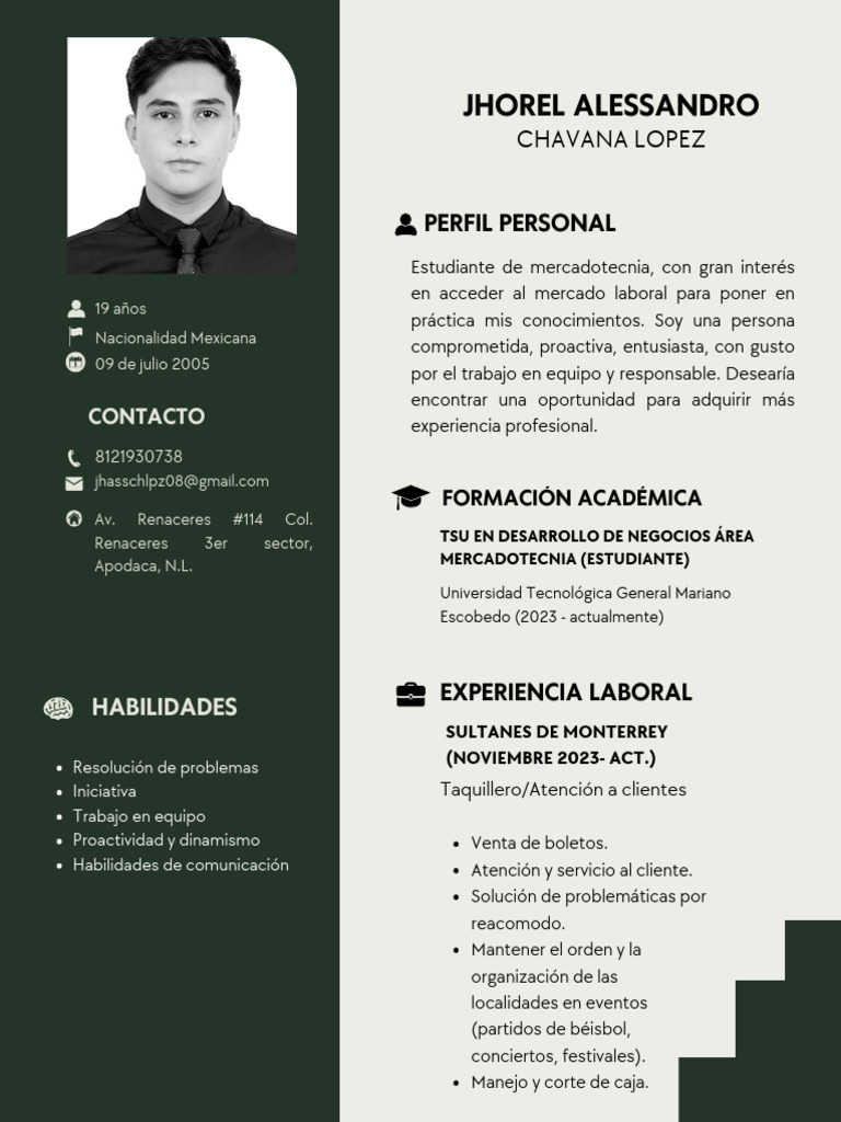 CV Jhorel Alessandro Chavana López | PDF