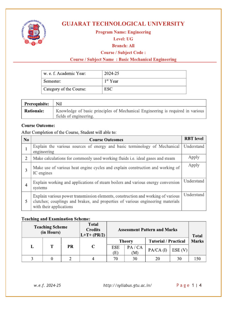 BME SYLLABUS 24-25 | PDF