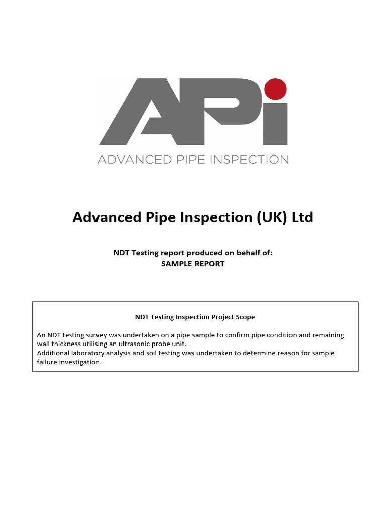 API Sample NDT Laboratory Report | PDF