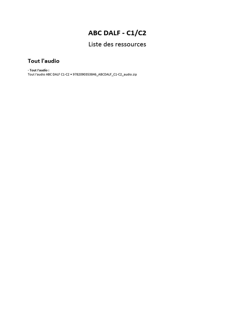 Liste Des Ressources | PDF