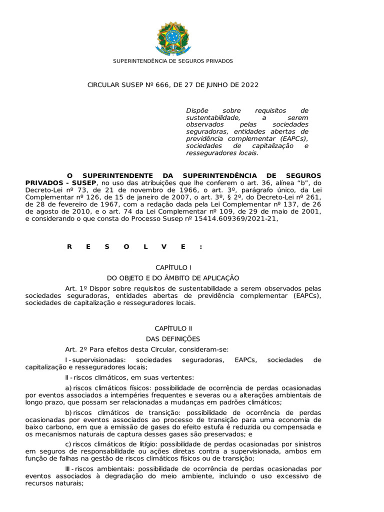 Circular Susep 666-22 | PDF