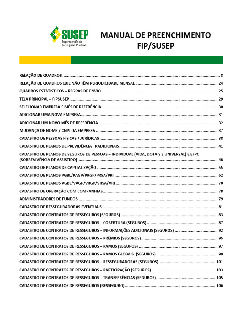 MANUAL FIP - SUSEP - MAR_24 | PDF