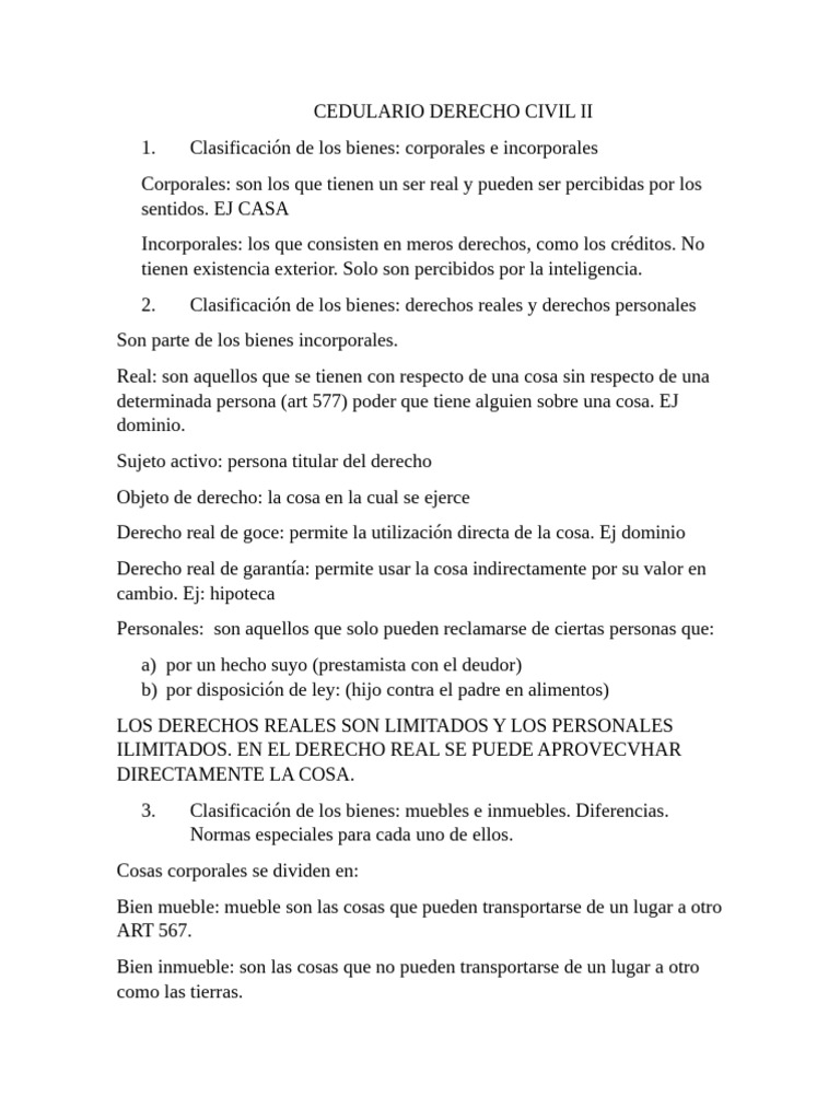 CEDULARIO DERECHO CIVIL II | PDF