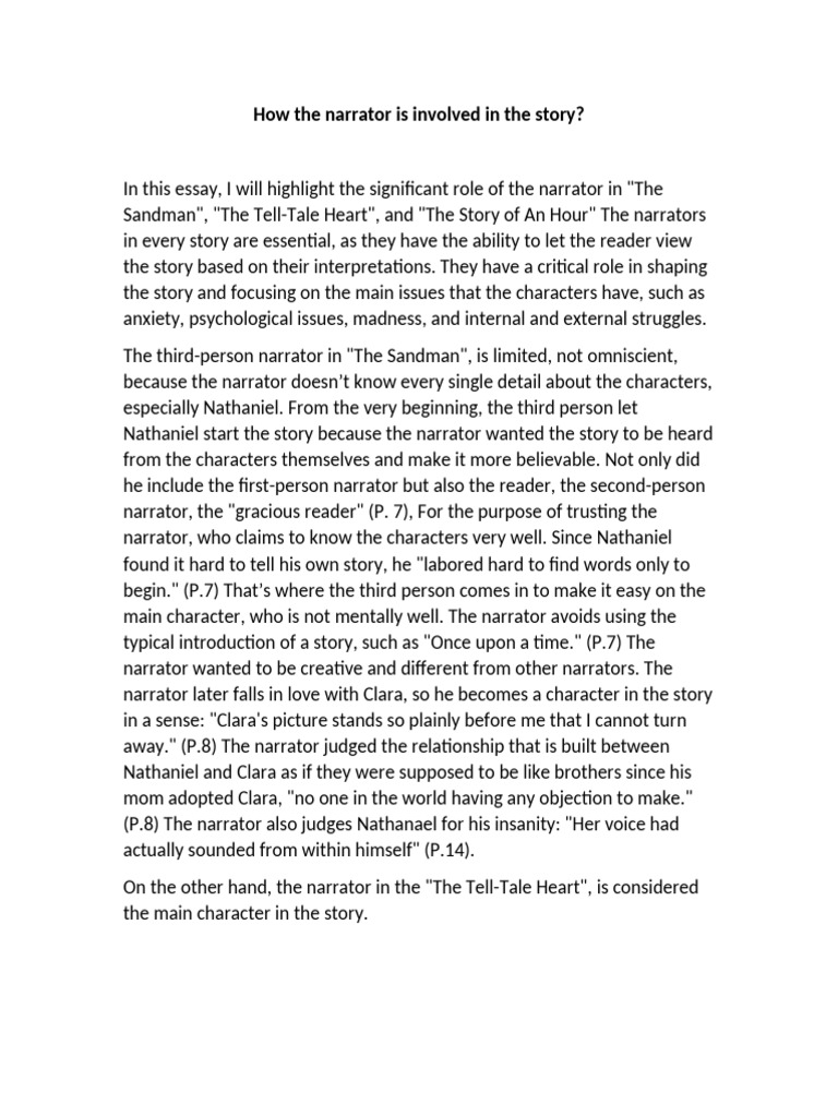 How The Narrator Is Involved in The Story | PDF