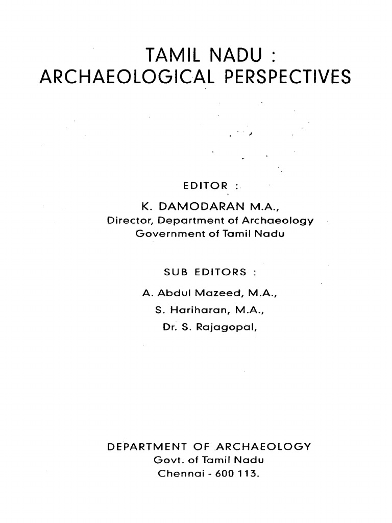 TVA BOK 0010661 Tamil Nadu Archaeological Perspectives | PDF
