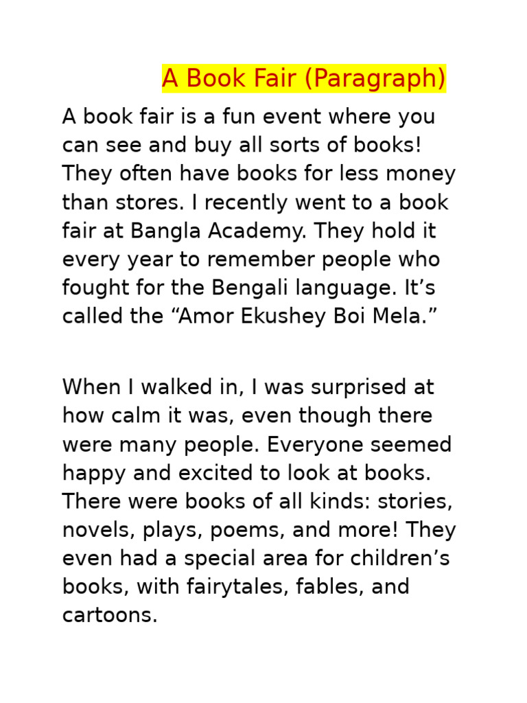 A Book Fair Paragraph | PDF