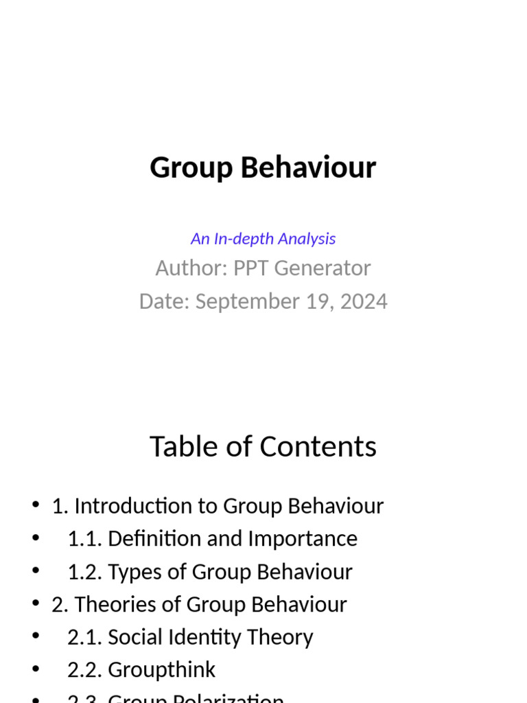 Group Behaviour Presentation | PDF