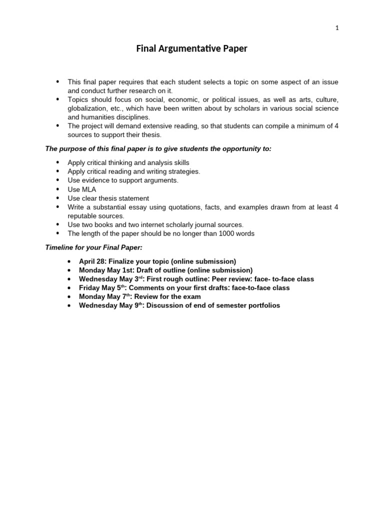 Argumentative Paper1 | PDF