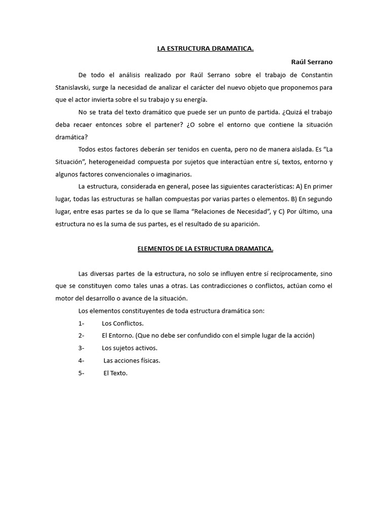 La Estructura Dramatica Apunte | PDF
