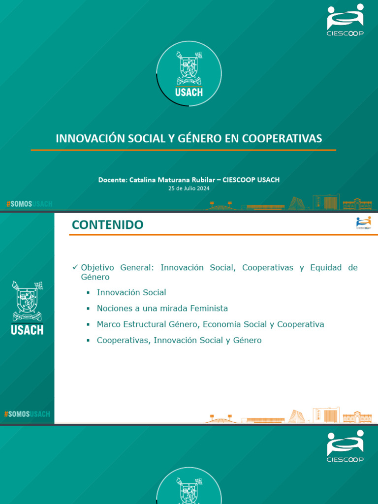 2024-0725 Innovación Social y Género en Cooperativas MINCAP - CMR | PDF