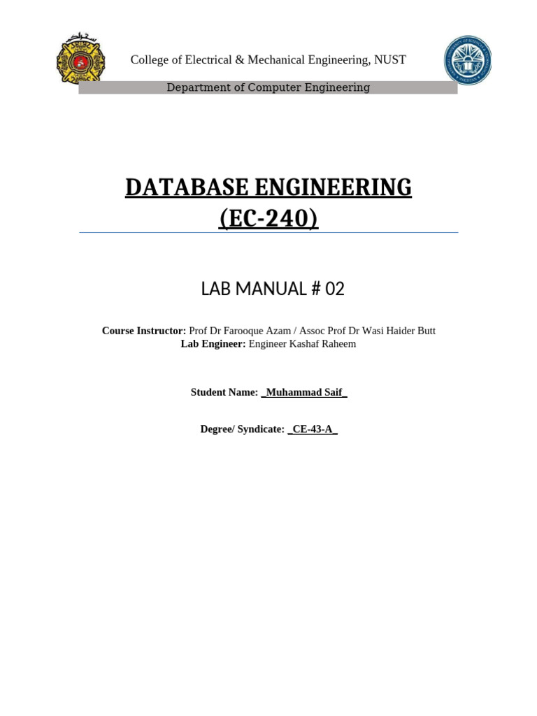 Database Lab2 | PDF