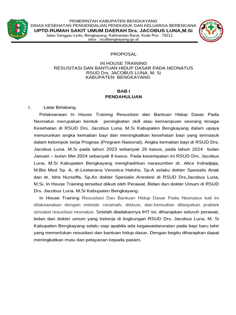 Proposal IHT Resusitasi Neonatus 2024 FIXxx | PDF