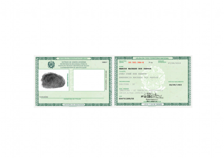 Modelo de RG e SANTA CATARINA-pdf 3 | PDF