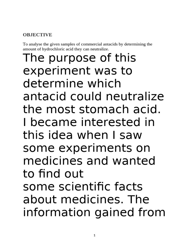 Antacids Project | PDF