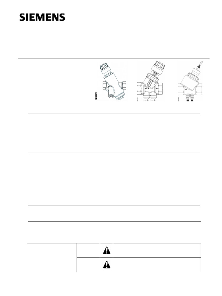 Siemens PICV Valve Body Datasheet | PDF