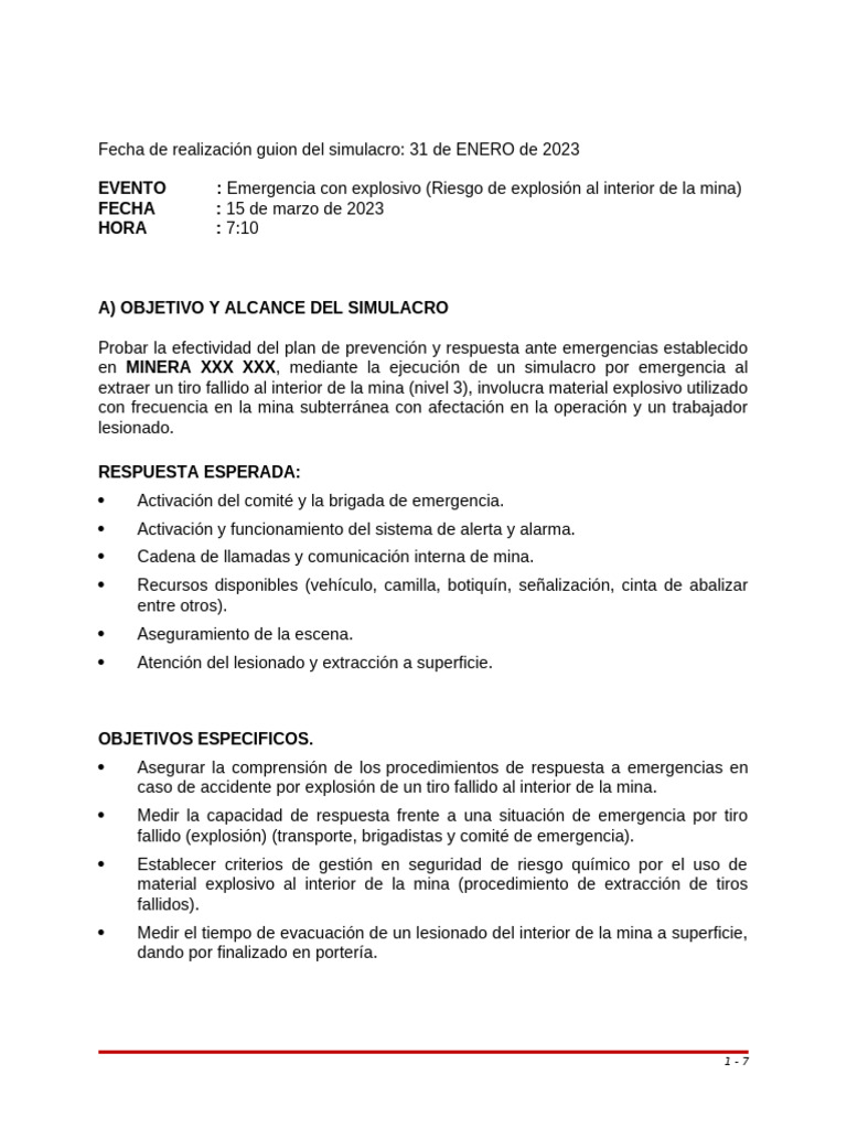 Guion Simulacro 2024 | PDF