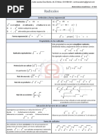 Formulario Tema 1. Radicales | PDF | Enseñanza de matemática