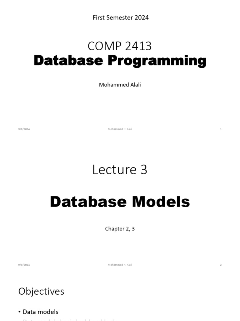 461 COMP2413 Lecture3 | PDF