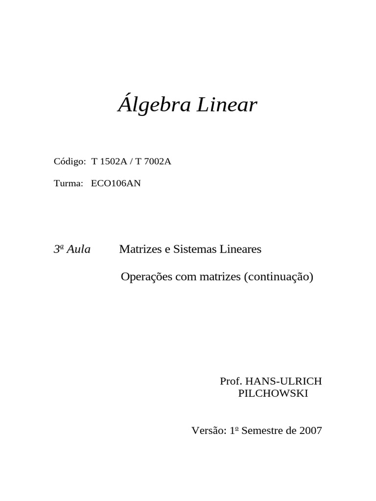 ALG A Aula03 | PDF