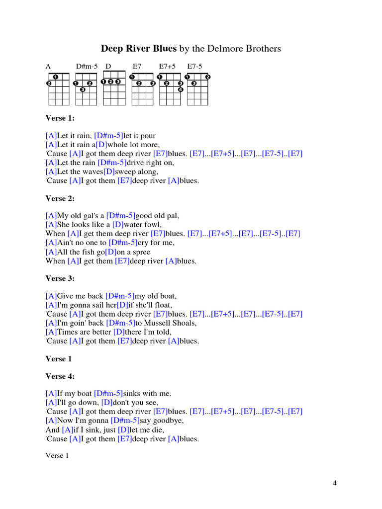 Deep River Blues Lyrics and Chords | PDF