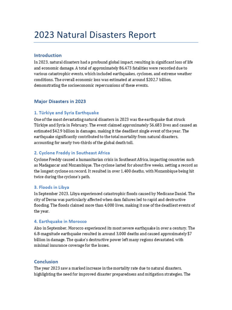 2023 Natural Disasters Report | PDF