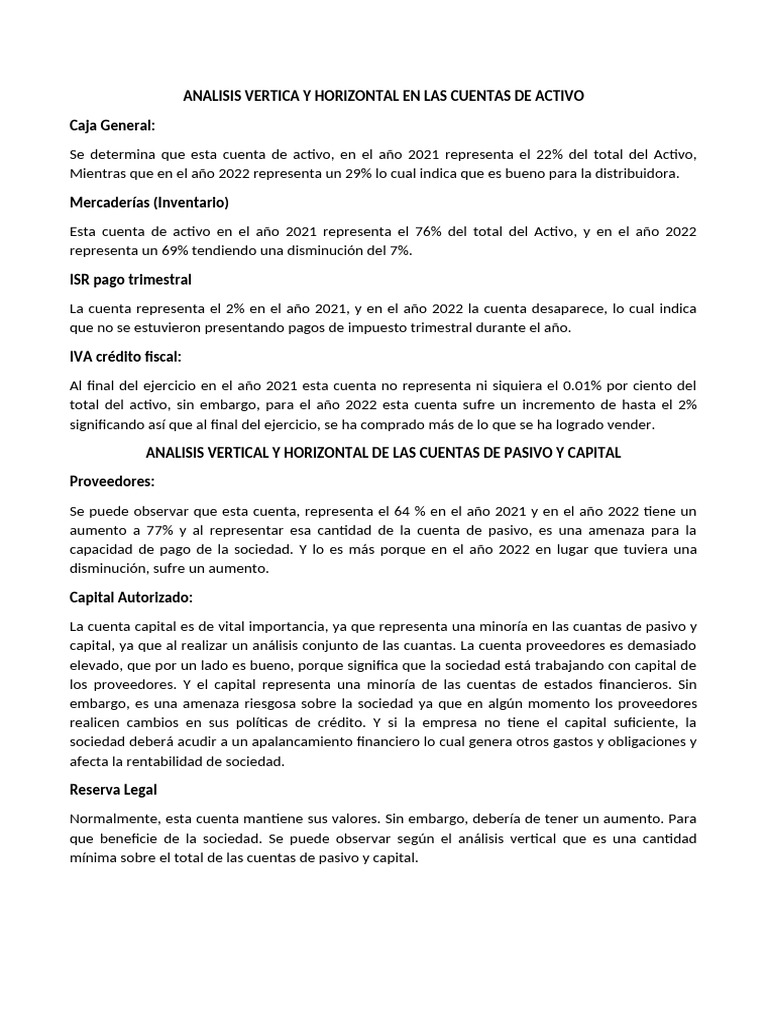 Analisis Vertical y Horizontal | PDF