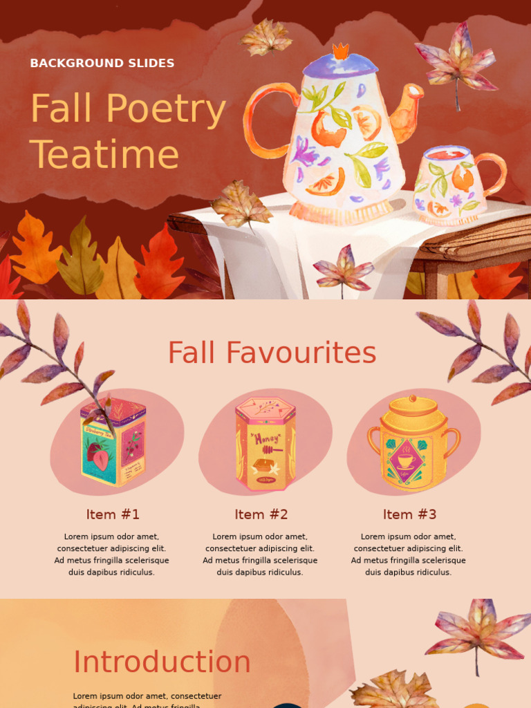 Fall Poetry Teatime Background Slides | PDF