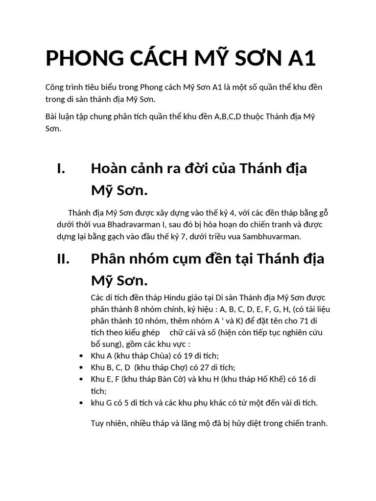 Phong Cách M Sơn A1 | PDF