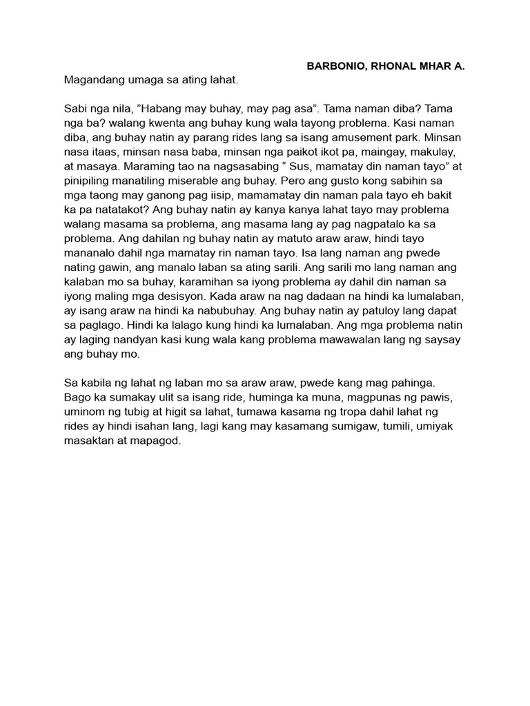 Talumpati Script | PDF