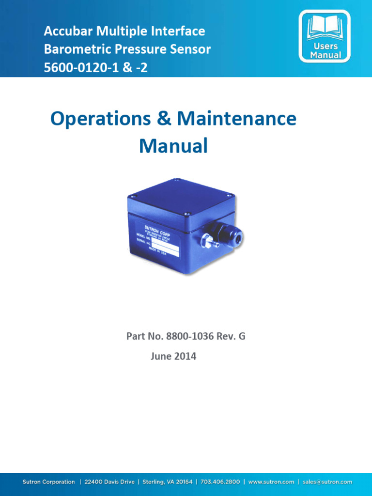 Barometer 5600 0120 Manual | PDF