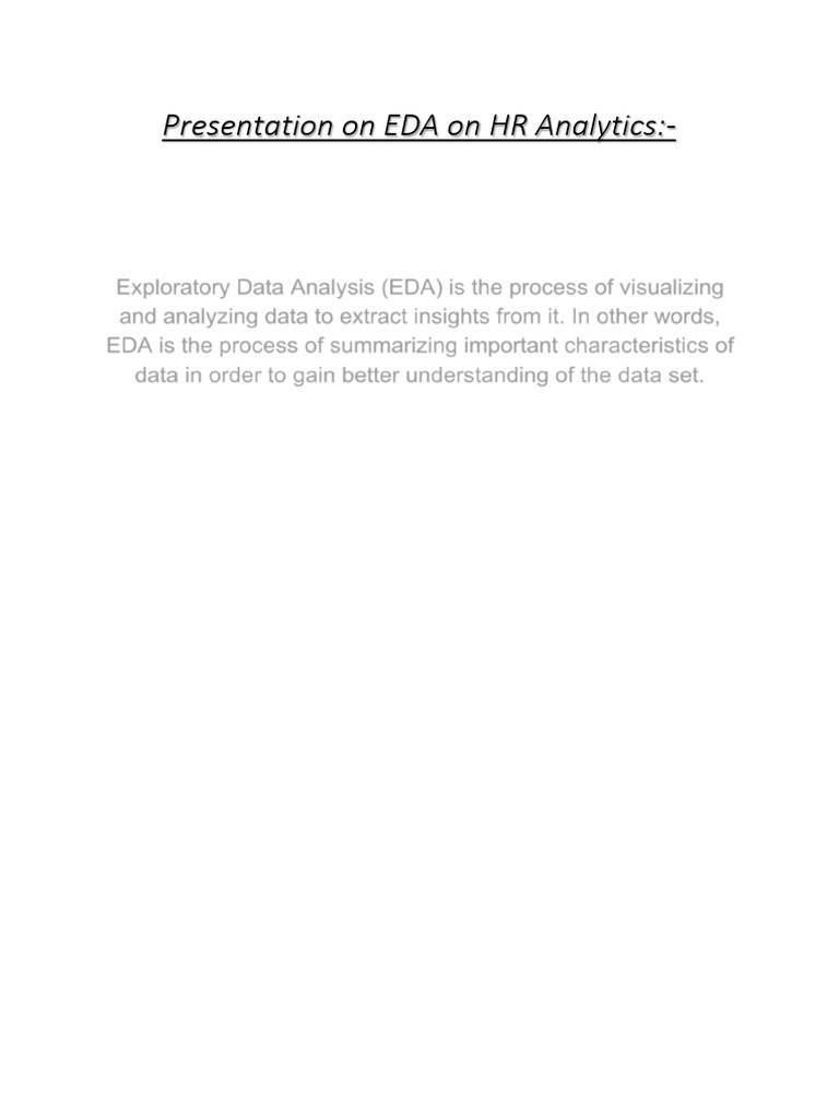 Presentation On EDA On HR Analytics With Practo | PDF