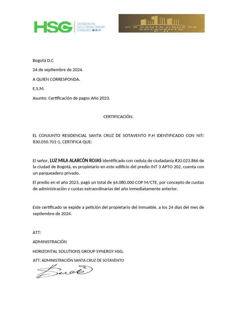 CERTIFICACION APTO 3-403 | PDF