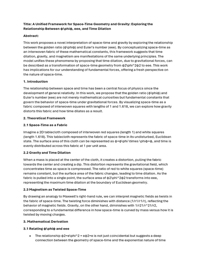 Space-Time Geometry and Gravity Unification | PDF | Spacetime | Gravity