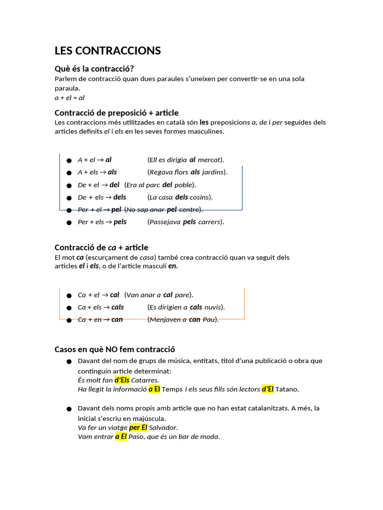 LES CONTRACCIONS | PDF