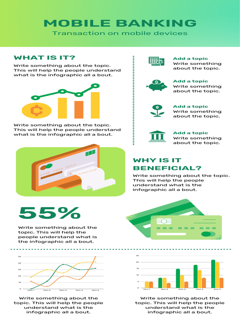 Gradient Mobile Banking Infographic | PDF