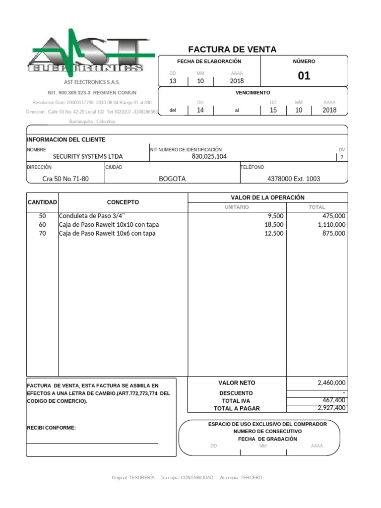 FACTURAS DE VENTA | PDF