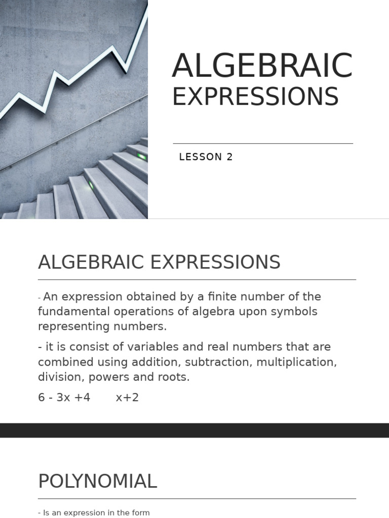 Algebraic Expressions Part 1 | PDF