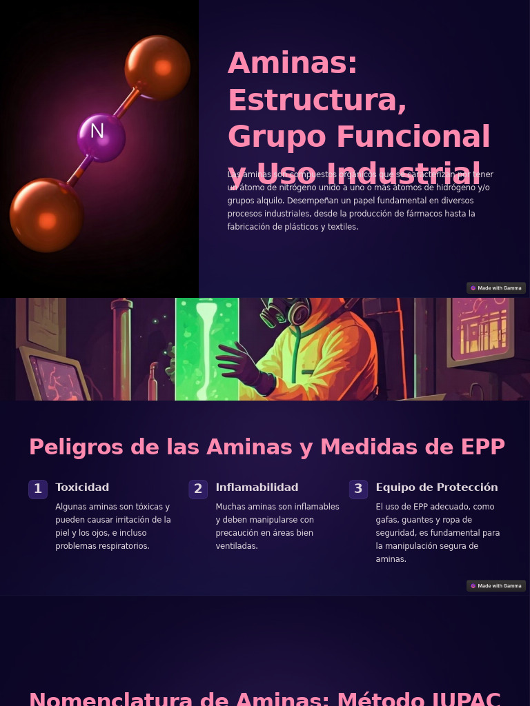 Aminas Estructura Grupo Funcional y Uso Industrial | PDF
