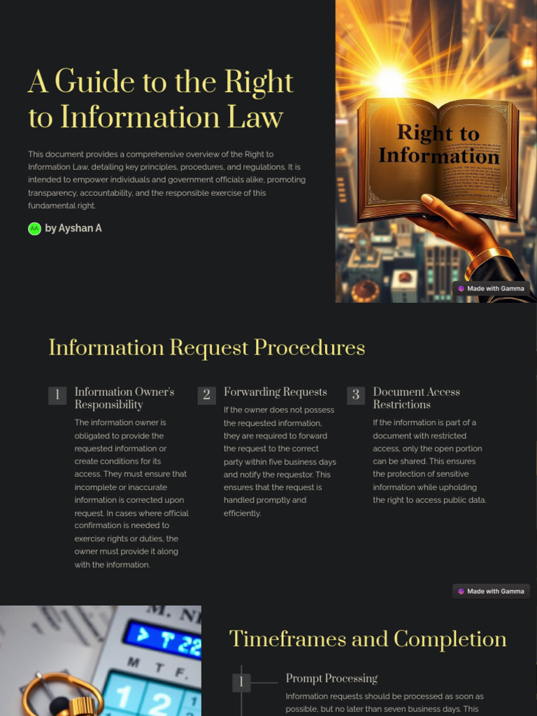 Right to Information Law Overview | PDF | Freedom Of Information Laws ...