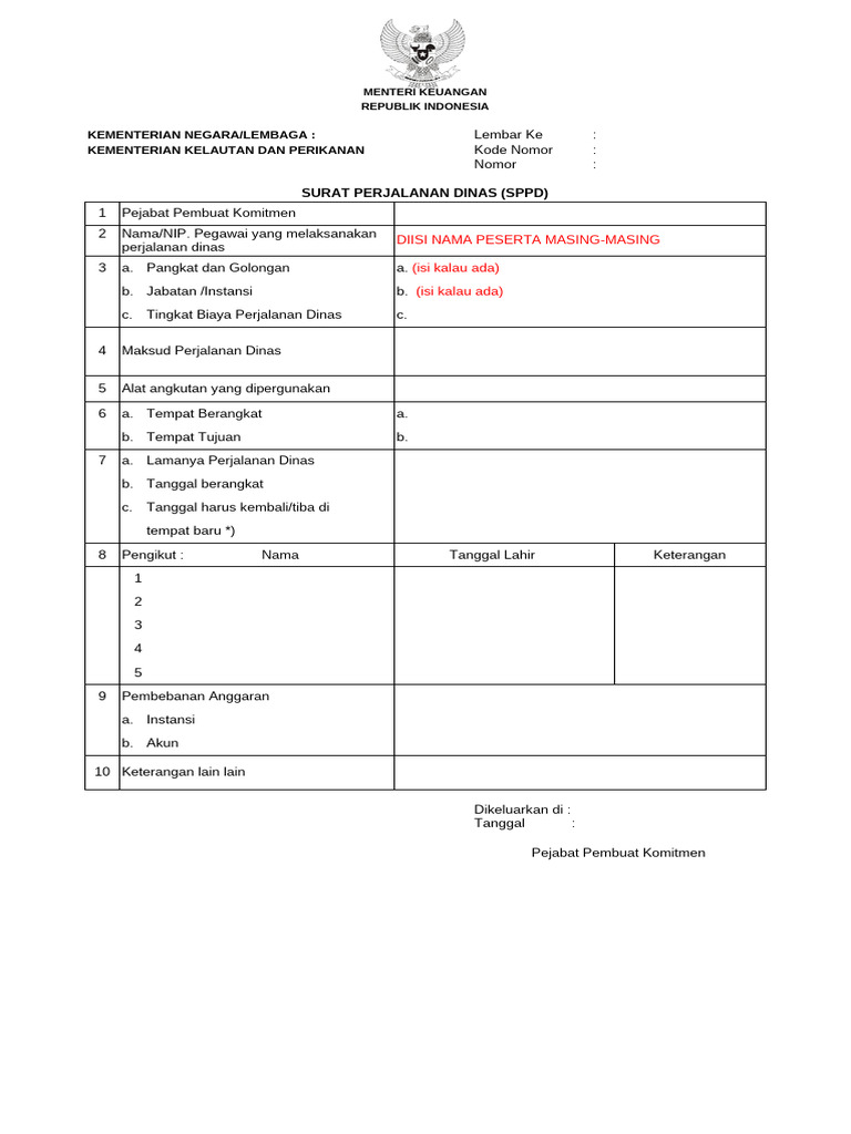 Blanko SPPD - Jejaring | PDF